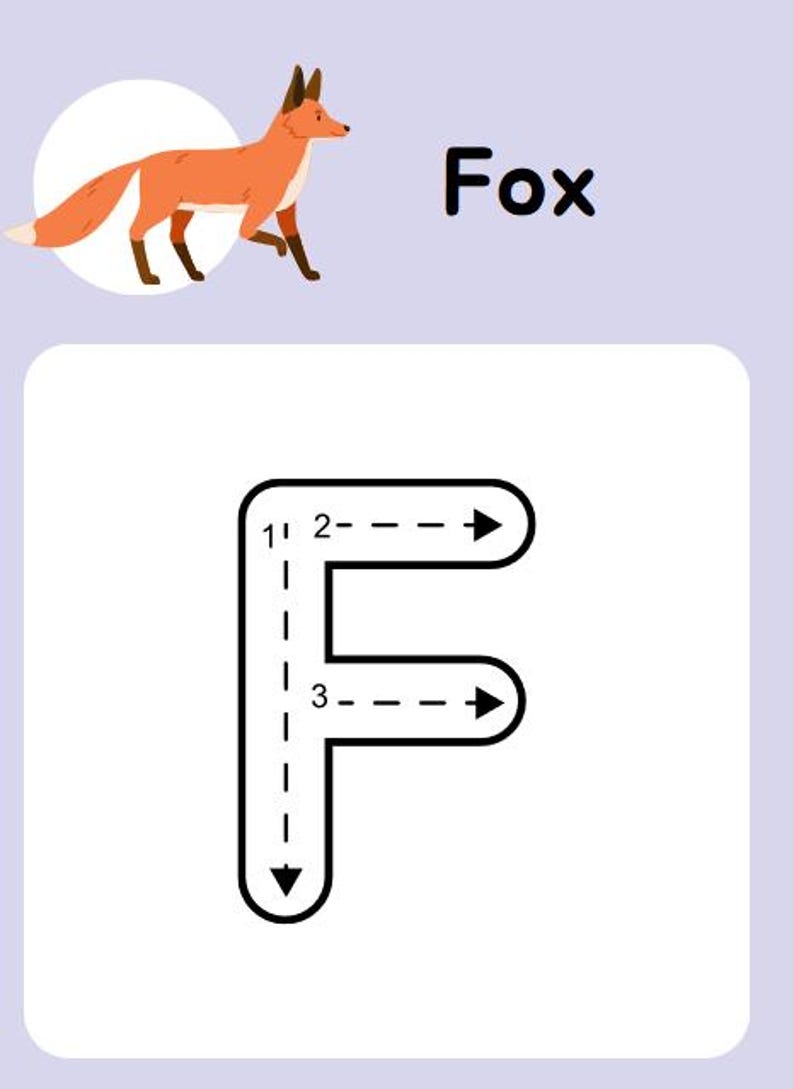 Cute Animals Alphabet Uppercase Tracing Letter of the Week Worksheets ...