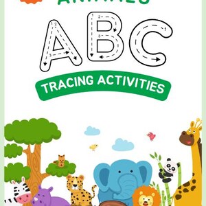 Cute Animals Alphabet Uppercase Tracing Letter of the Week Worksheets ...