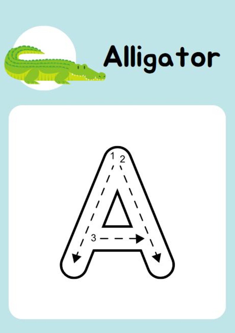 Cute Animals Alphabet Uppercase Tracing Letter of the Week Worksheets ...