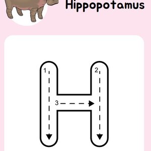 Cute Animals Alphabet Uppercase Tracing Letter of the Week Worksheets ...