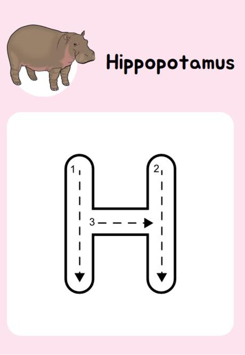 Cute Animals Alphabet Uppercase Tracing Letter of the Week Worksheets ...