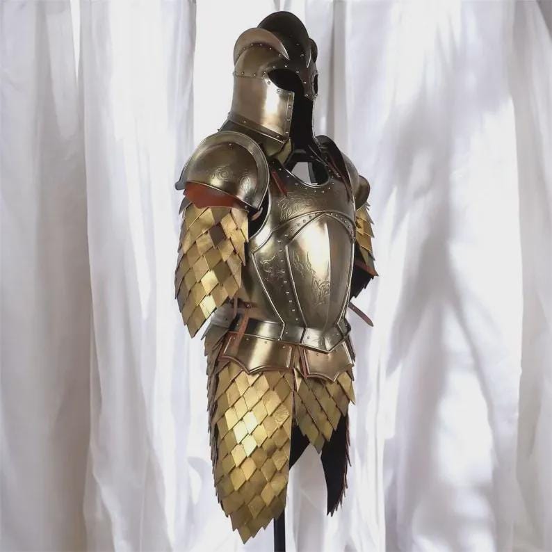 Larp Medieval Steel Warrior Kings Guard Half Body Armor Suit Knight ...