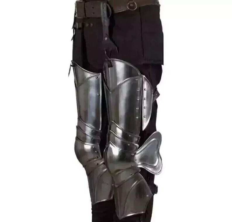 Medieval Knight Leg Costume Full Steel Guard Greaves Set Gothic Armor ...