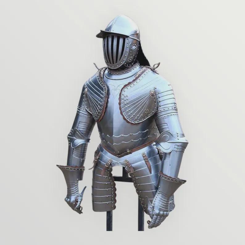 Medieval Knight Steel Cuirassier Half Body Armor With Lobster-tailed ...