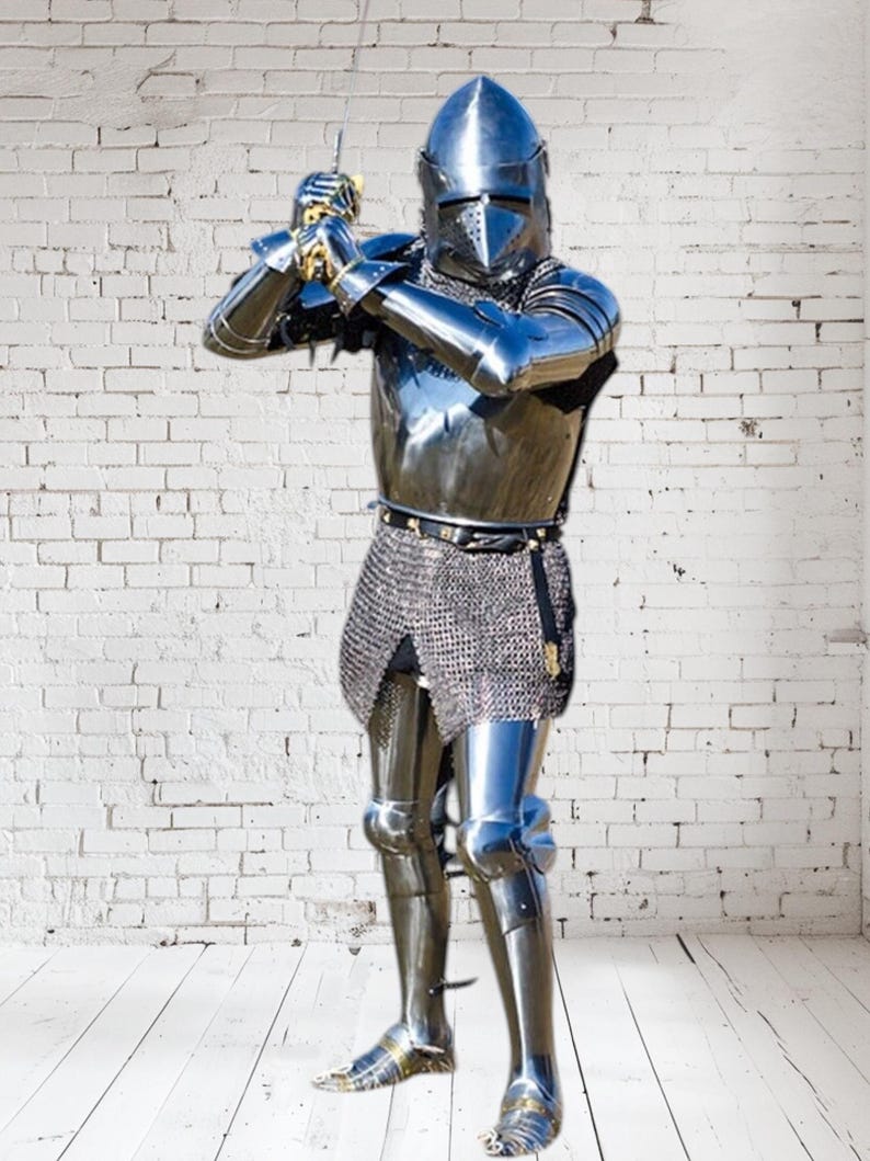 Medieval Knight Pig Face Armor Suit With Chainmail ~ Combat Full Body ...