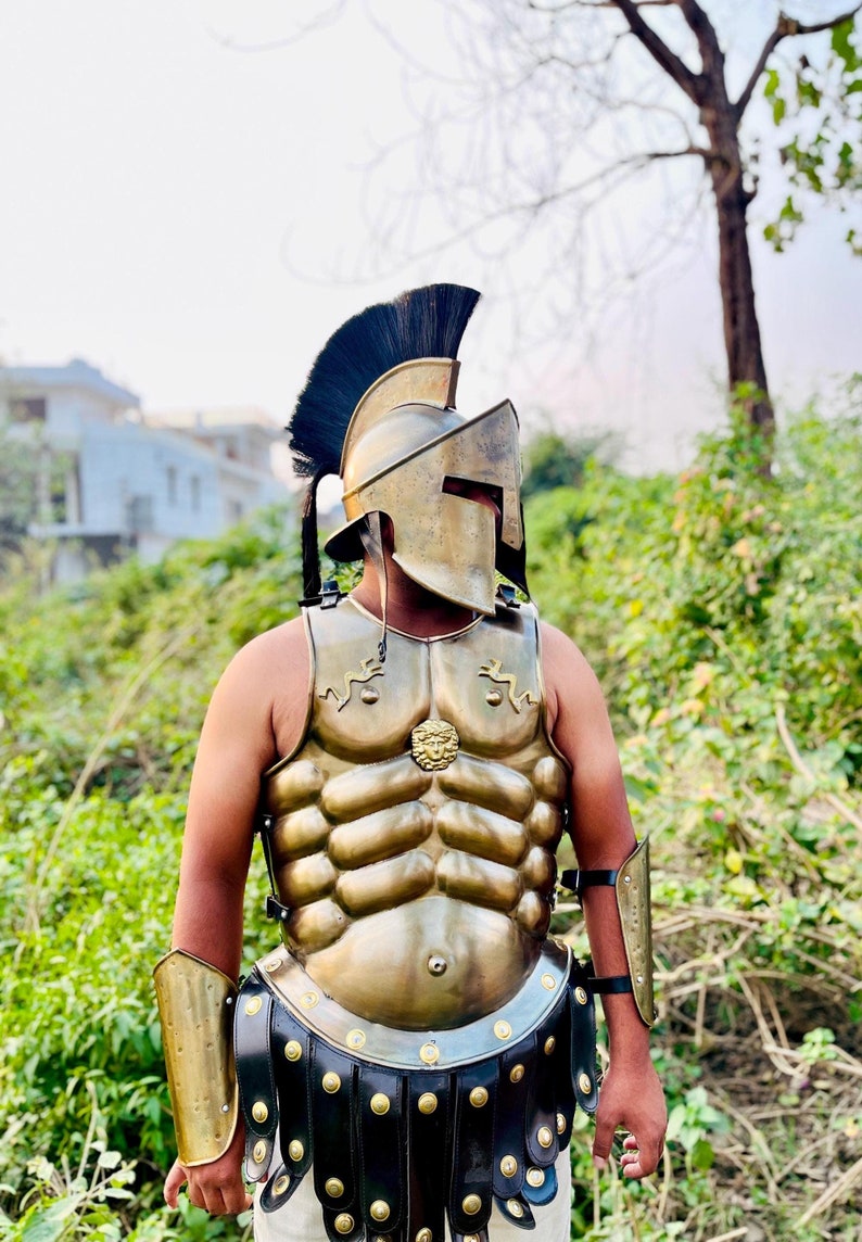 Knight Roman Spartan Suit of Armor Muscle Set-shield - Helmet- Arm ...