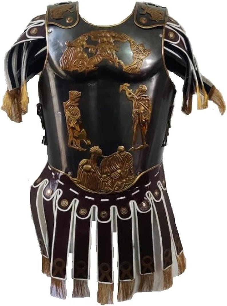 Roman Medieval Muscle Cuirass Armor Knight With Skirt & Spaulders ...