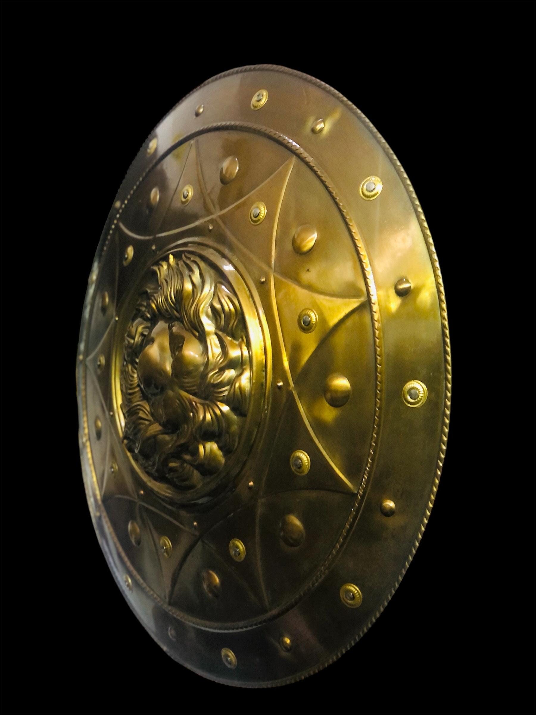 Lion Face Round Shield Medieval Iron Shield Knight Armor Shield Solid ...