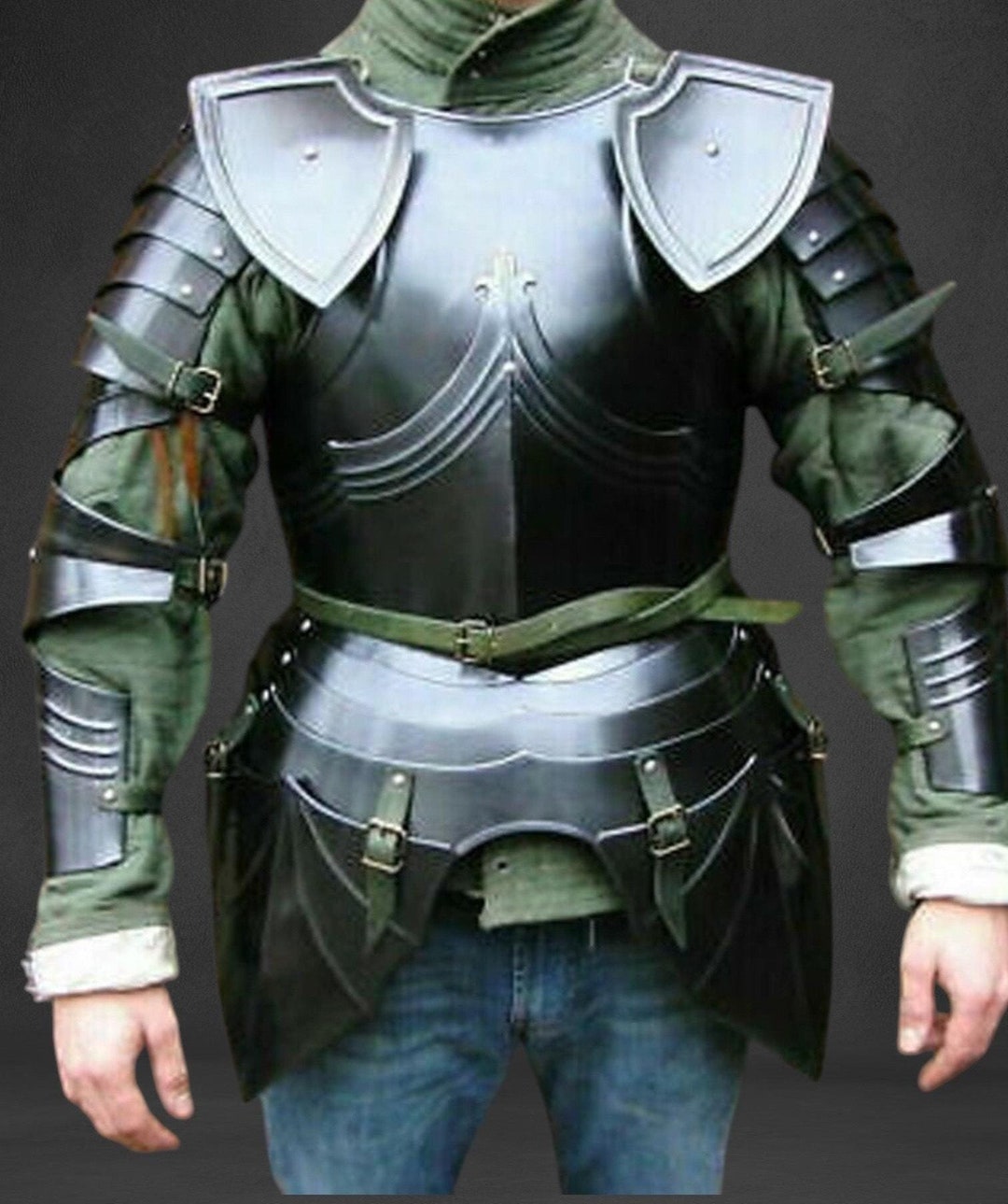 Medieval Knight Gothic Half Suit of Armor Handmade Solid Metal Costume ...