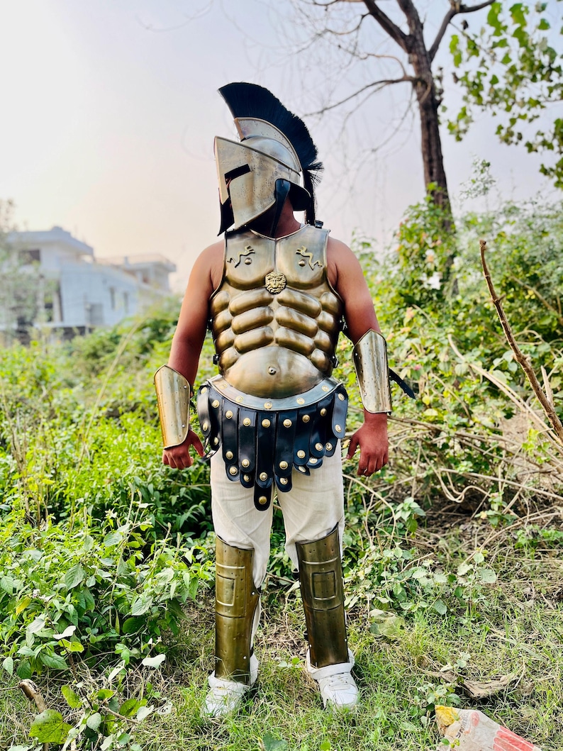Knight Roman Spartan Suit of Armor Muscle Set-shield - Helmet- Arm ...