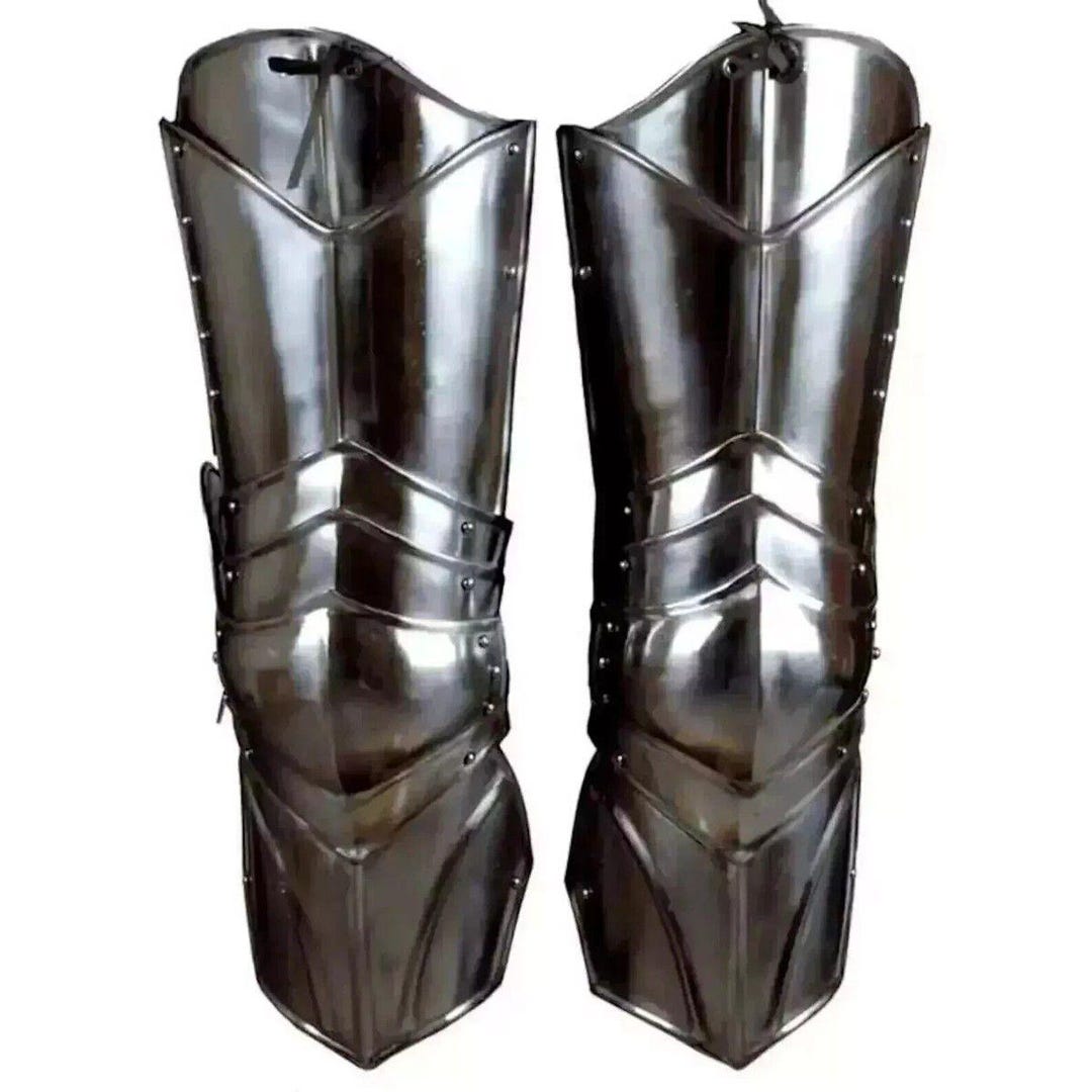 Medieval Knight Leg Costume Full Steel Guard Greaves Set Gothic Armor ...
