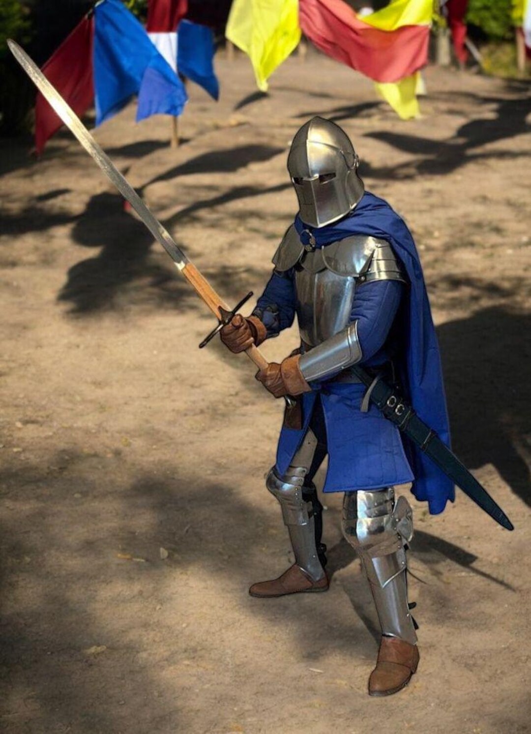 Medieval Full Barbuta Knight Armor With Visor - Full Mild Steel LARP ...