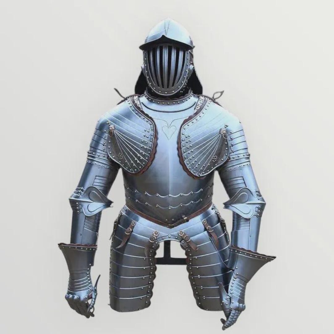 Medieval Knight Steel Cuirassier Half Body Armor With Lobster-tailed ...