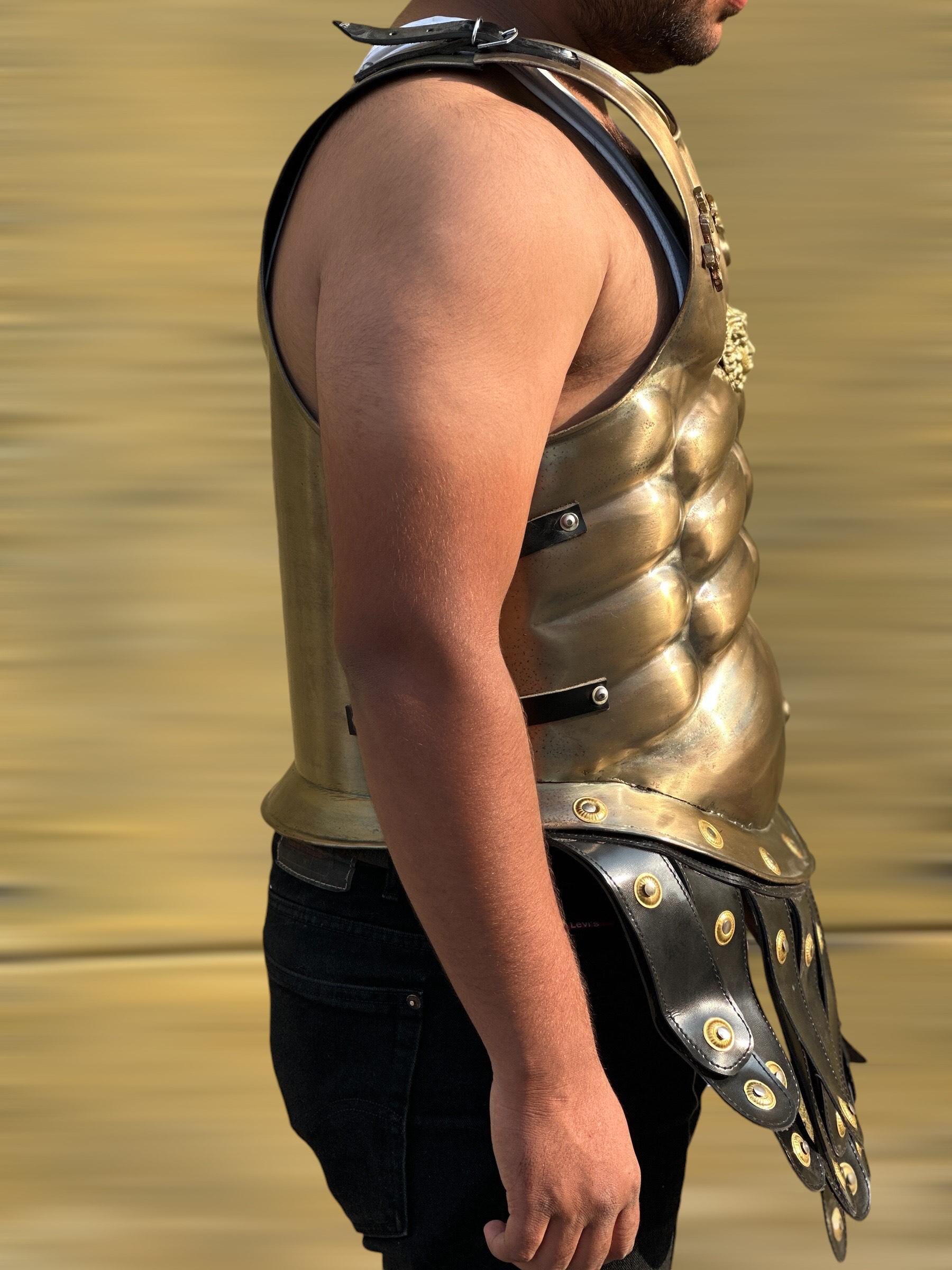 Muscle Armor Jacket Medieval Cuirass Leather Jacket Christmas Costume ...