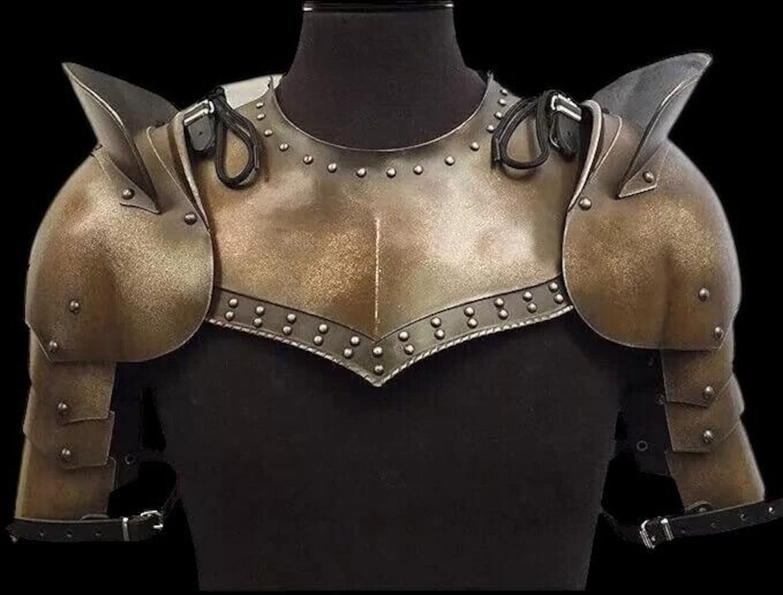 Medieval Warrior Pauldrons Shoulder Armor Gorget LARP Cosplay Knight ...