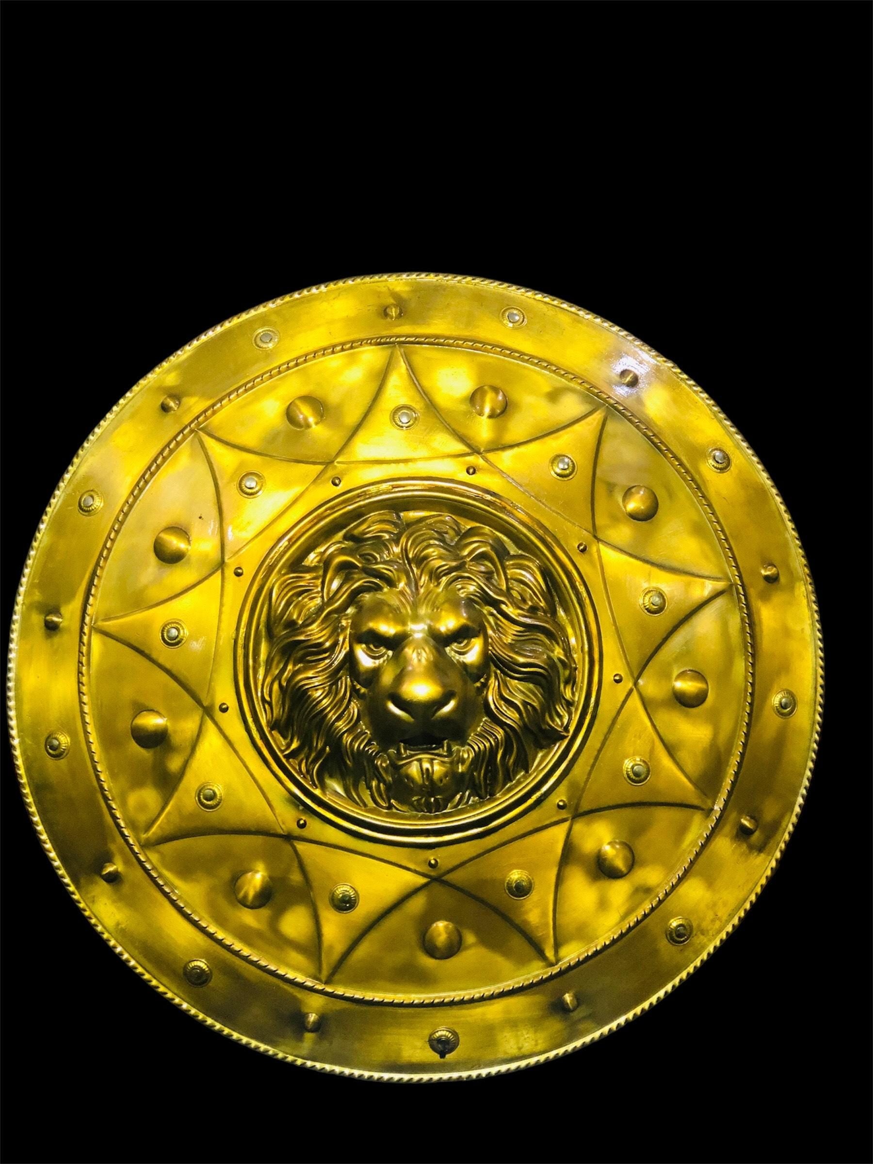 Lion Face Round Shield Medieval Iron Shield Knight Armor Shield Solid ...