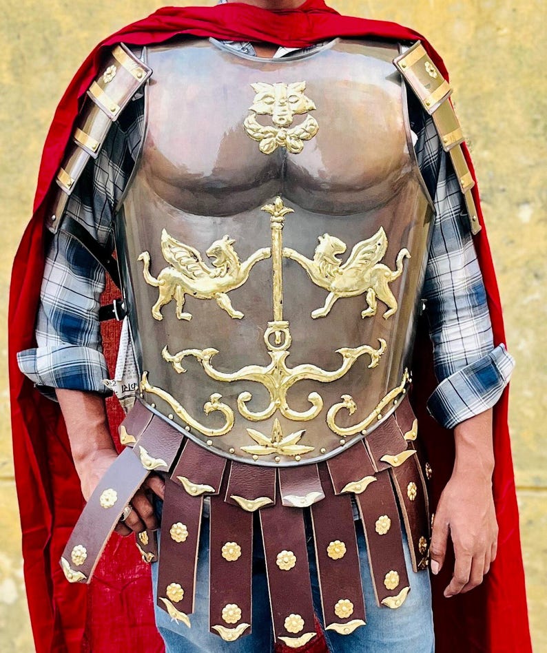 Medieval Roman Muscle Cuirass Gladiator Breastplate With Shoulder ...