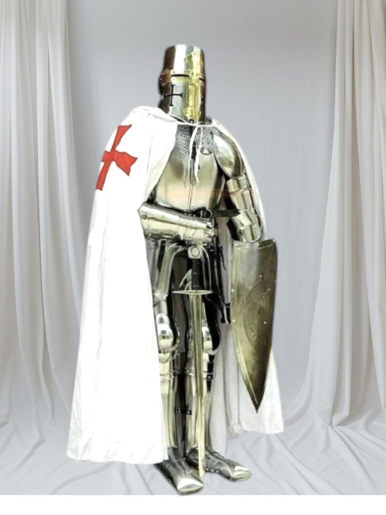 Knights Templar Suit of Armor Medieval Full Size Armor Statue Costume ...
