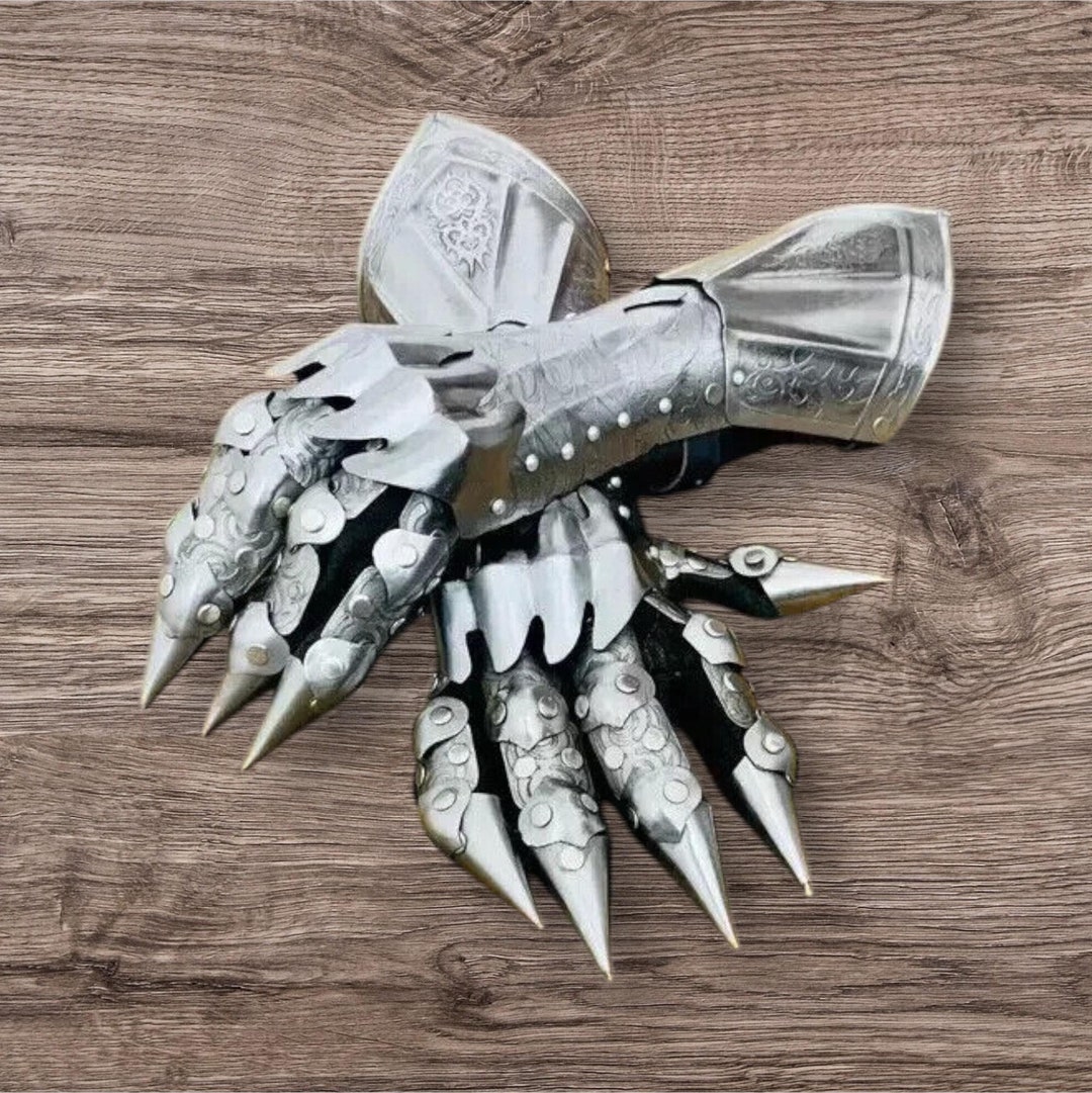 Medieval Gauntlet Gloves Pair Nazgul Knight Armor Steel Halloween ...