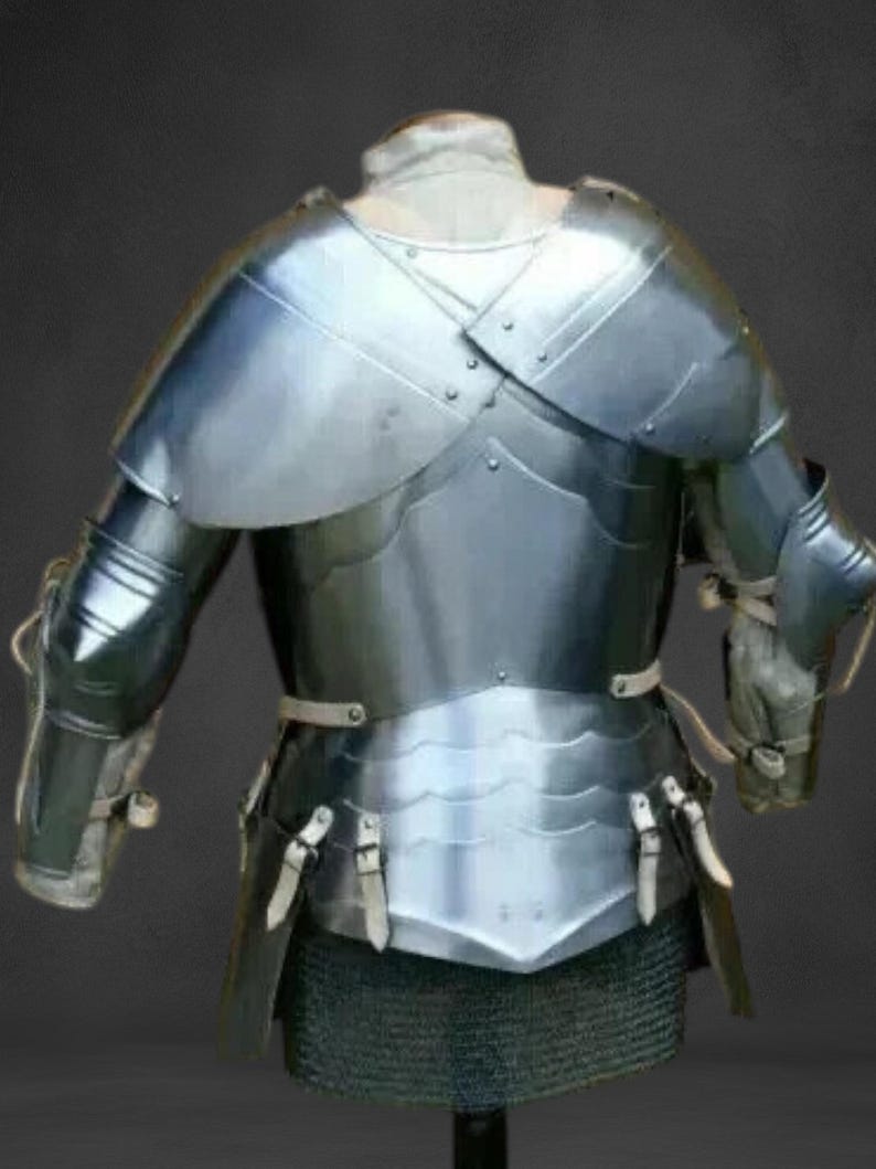 Medieval Knight Gothic Half Suit of Armor Handmade Solid Metal Costume ...