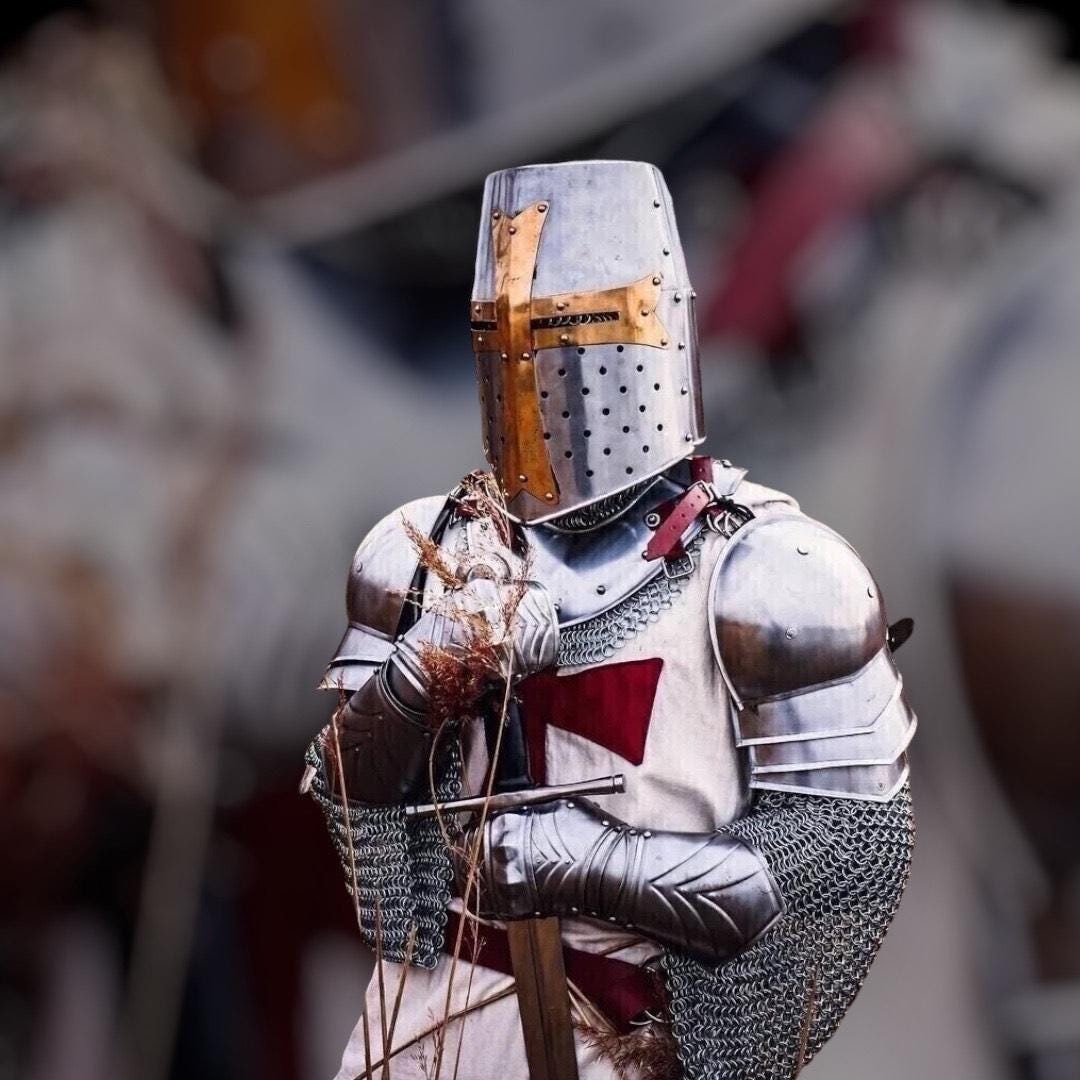 Medieval Templar Knight Full Body Set Armor Cosplay Halloween Sword ...