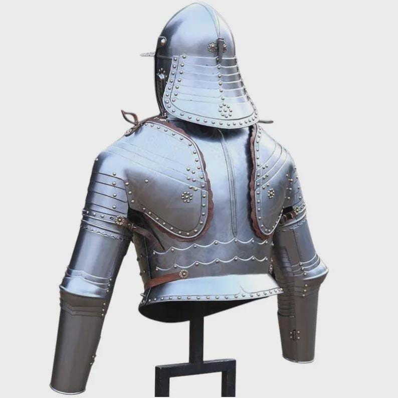Medieval Knight Steel Cuirassier Half Body Armor With Lobster-tailed ...