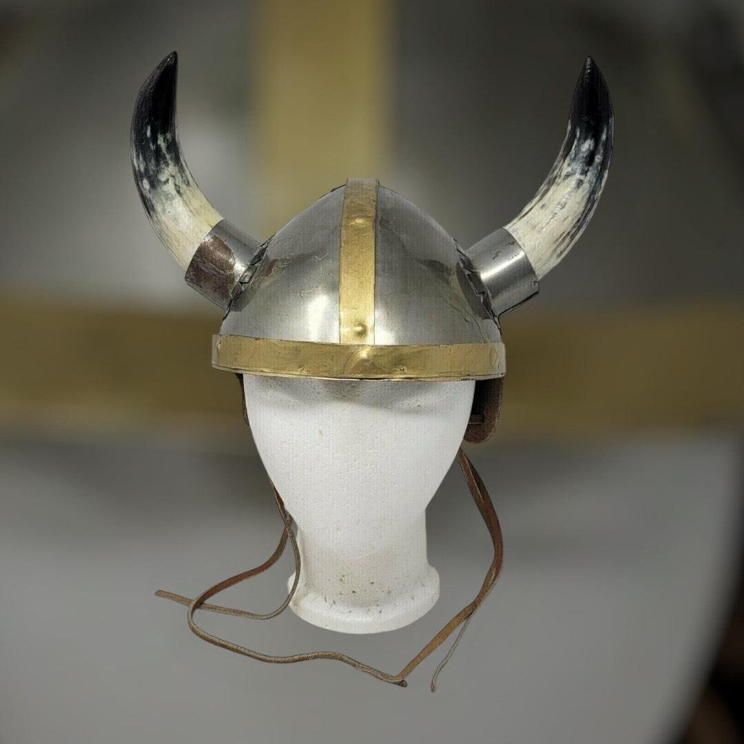 Halloween Helmet Viking Horns Medieval Armor Warrior Steel Costume Gift ...