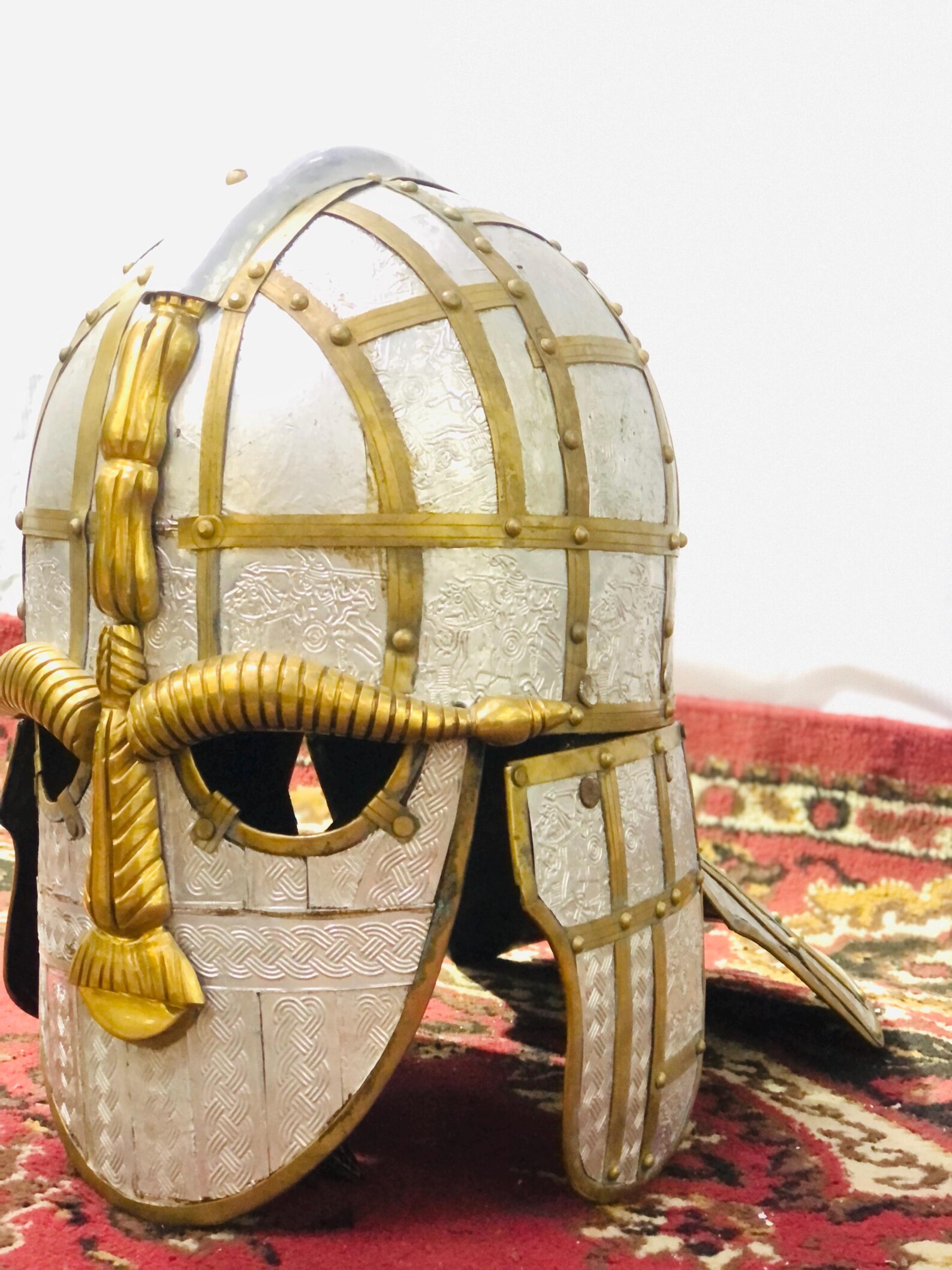 Medieval Warrior Sutton Hoo Helmet Warrior Viking Vendel Anglo Saxon ...