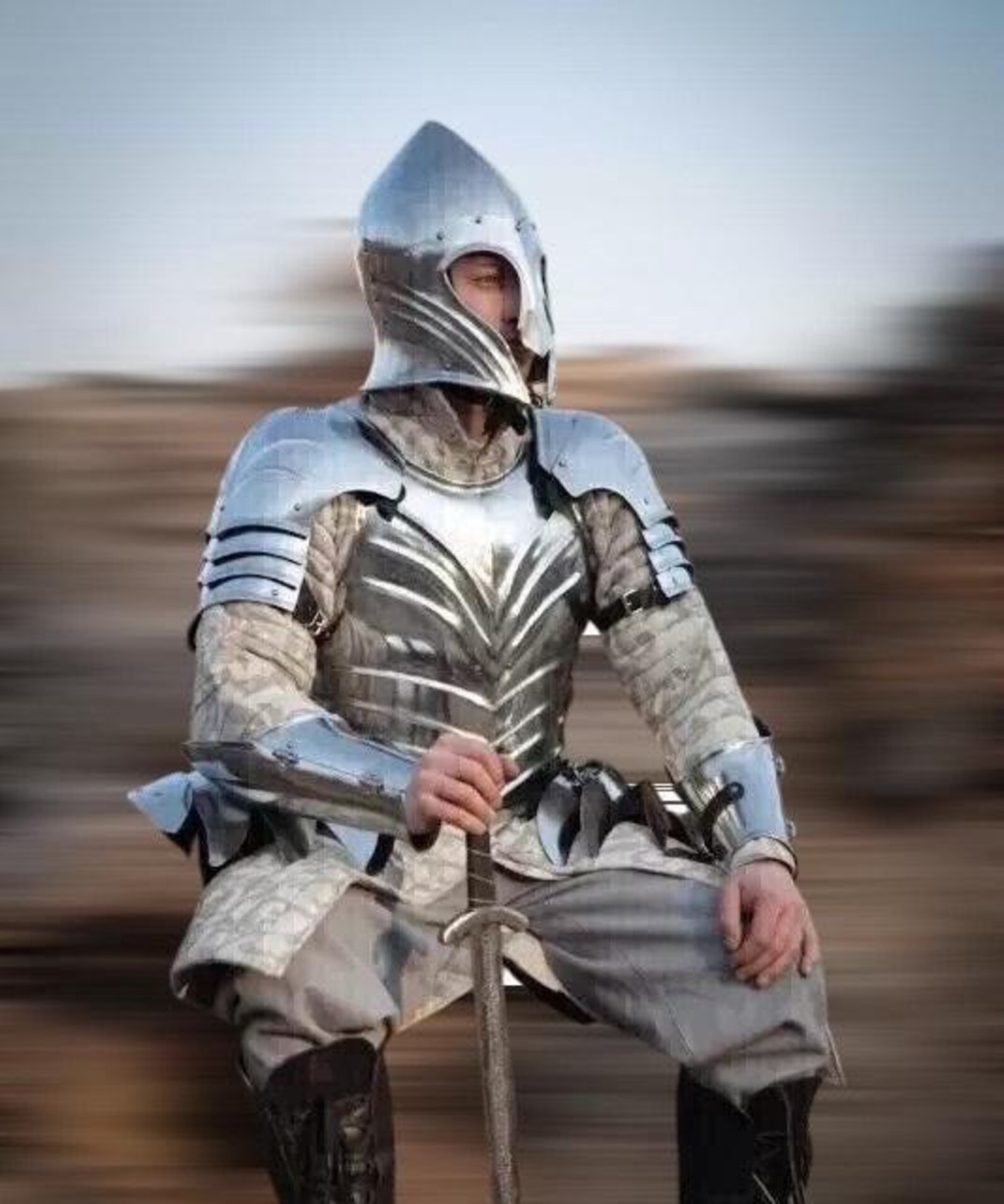 Medieval Knight Steel Cuirass Half Body Armor Suit LARP Halloween Armor ...