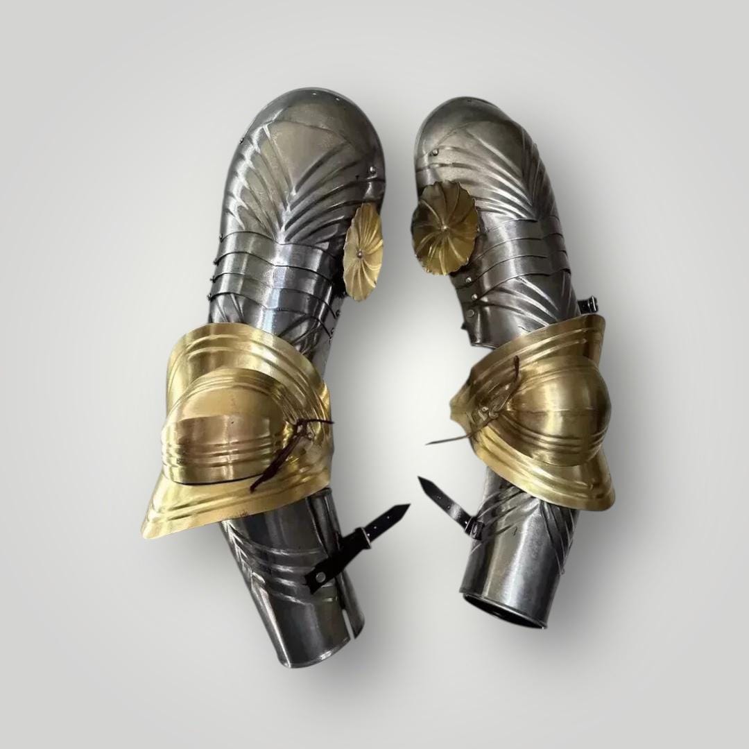 Medieval Arm Guard With Pauldrons Knight Shoulder Armor LARP Cosplay ...