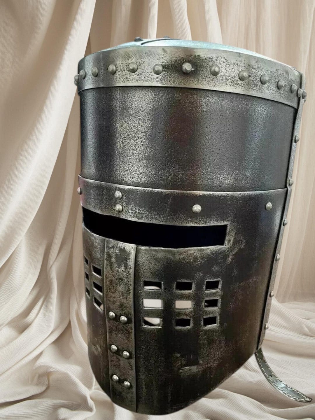 Black Knight Monty Steel Iron Helmet Halloween Costume Museum Quality ...
