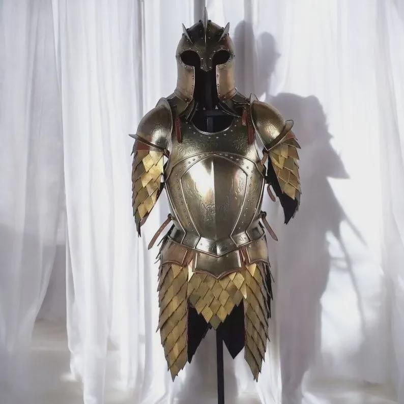 Larp Medieval Steel Warrior Kings Guard Half Body Armor Suit Knight ...