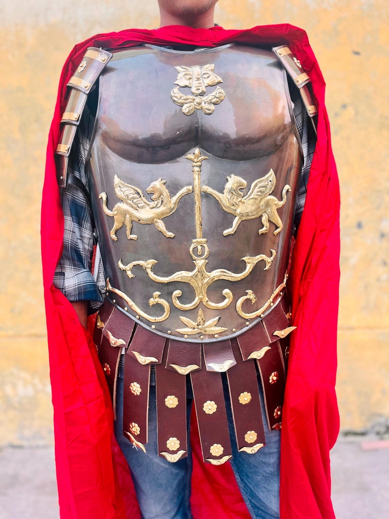 Medieval Roman Muscle Cuirass Gladiator Breastplate With Shoulder ...