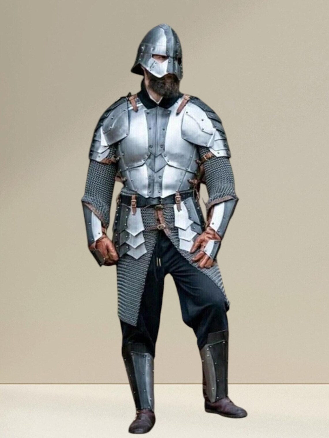 Medieval Knight Warrior Suit of Armor Wearable Halloween Cosplay ...