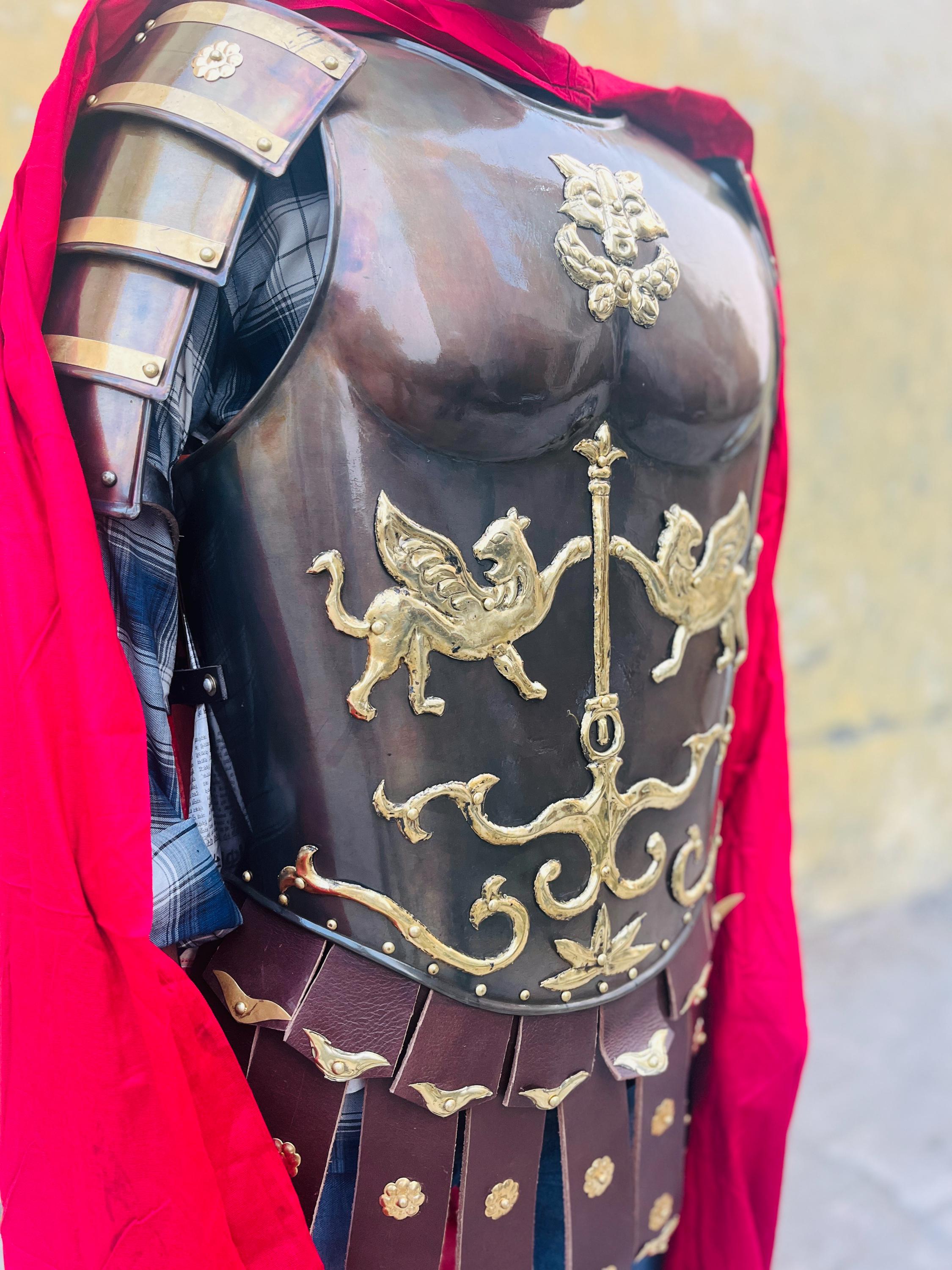 Medieval Roman Muscle Cuirass Gladiator Breastplate With Shoulder ...