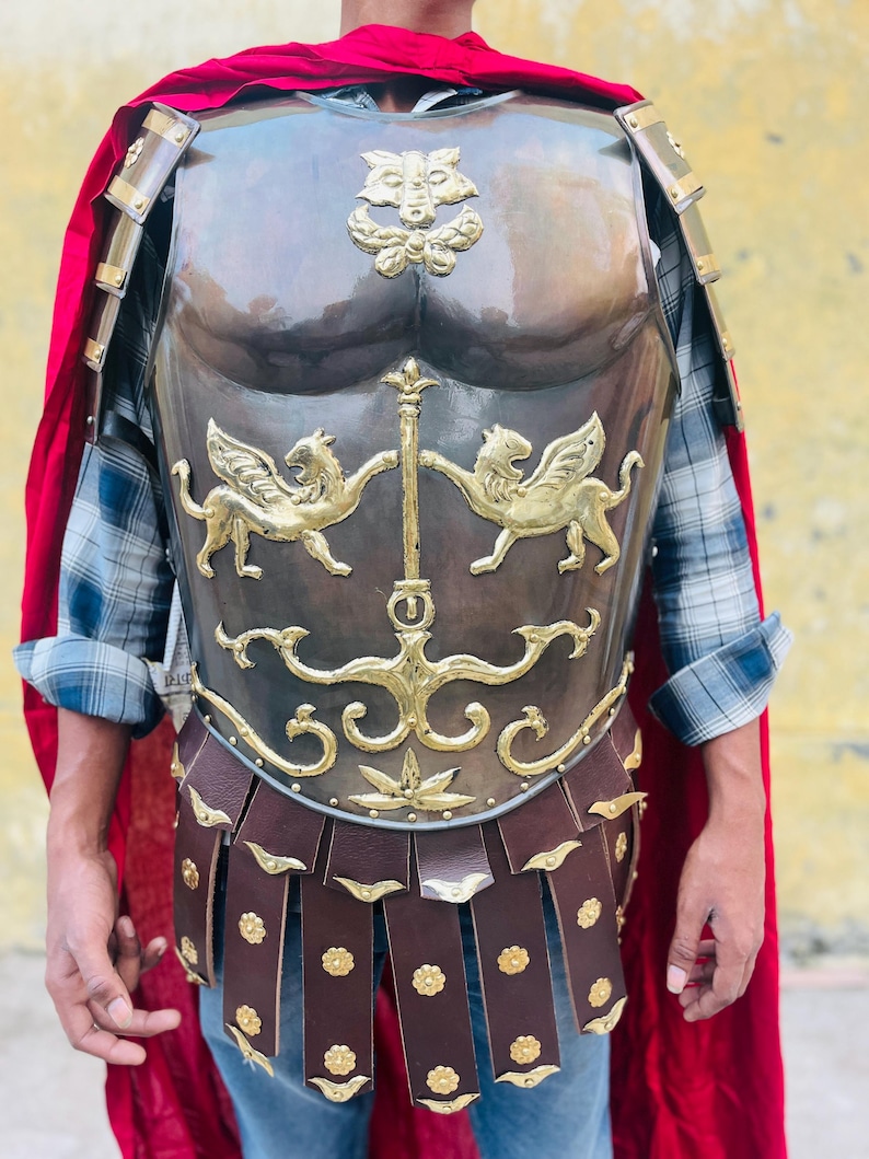 Medieval Roman Muscle Cuirass Gladiator Breastplate With Shoulder ...