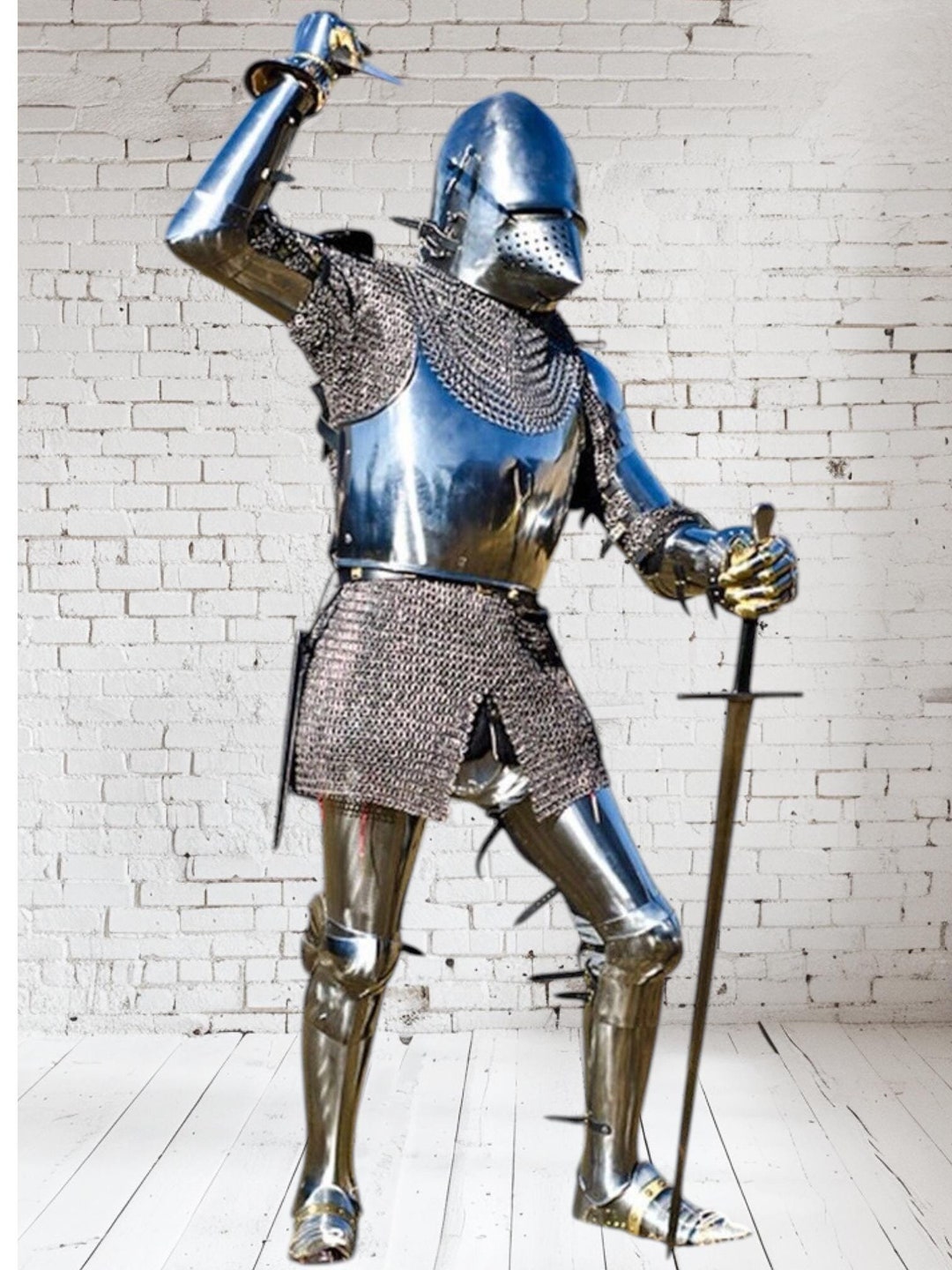 Medieval Knight Pig Face Armor Suit With Chainmail ~ Combat Full Body ...