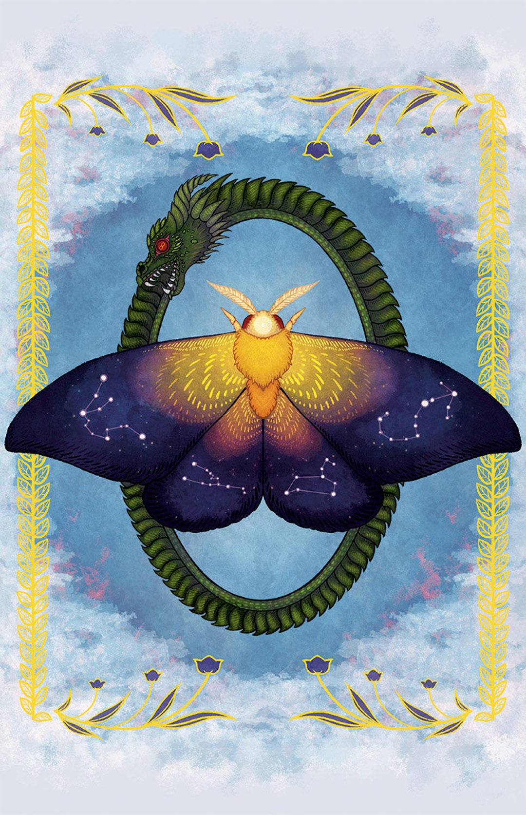 Tarot Moth Illustration Print: "the World" Art Print (11" X 17") - Etsy