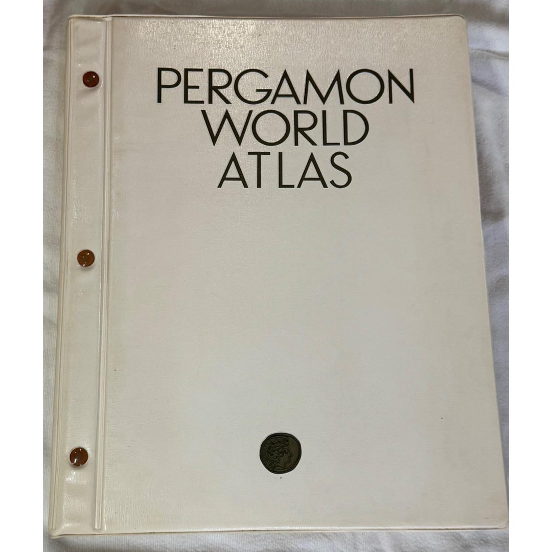 Vintage Pergamon World Atlas 1968 Edition White Cover Pergamon Press 16 ...