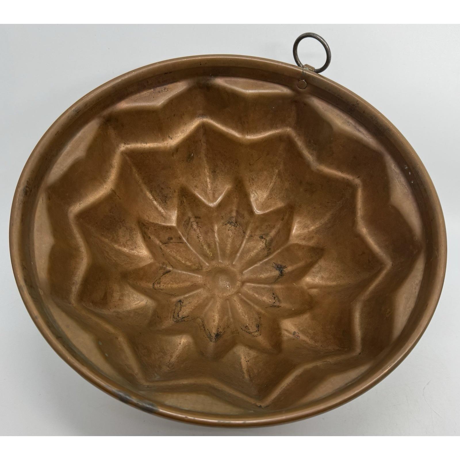 Vintage Victorian Copper Jelly Pudding Dessert Mold Kitchen Primitive 9 ...
