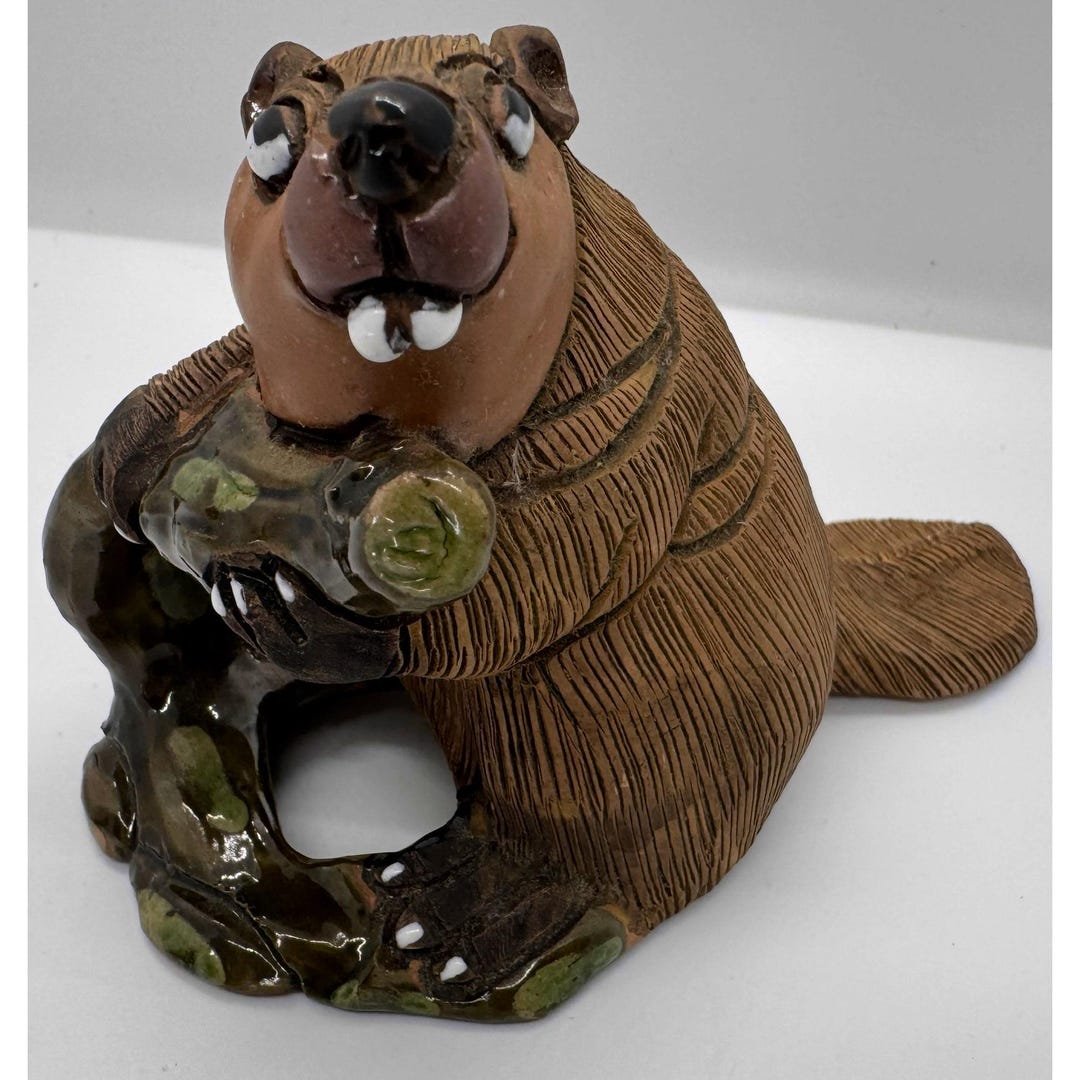 Vintage Casals Peru Terracotta Art Pottery Ceramic Beaver Figurine With ...