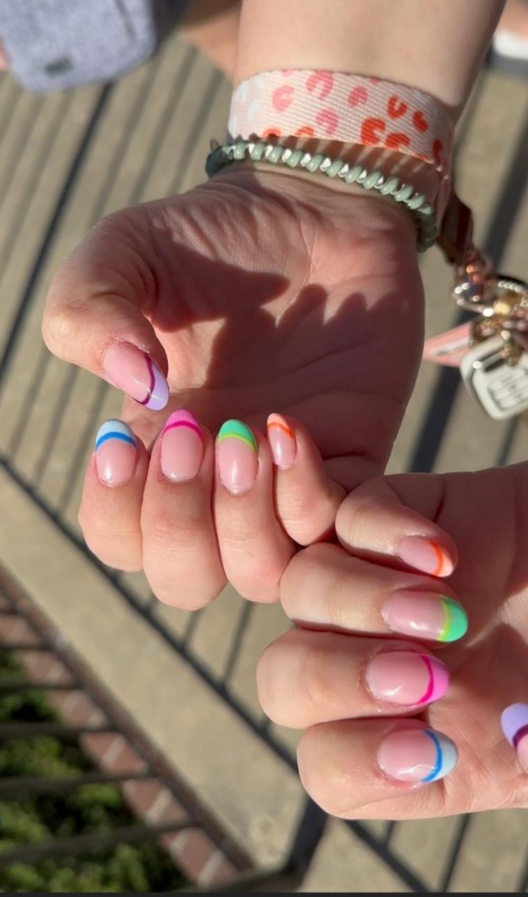 Double Line French Tip Press on Nails - Etsy