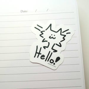 Greg the Cat Hello Sticker - Etsy