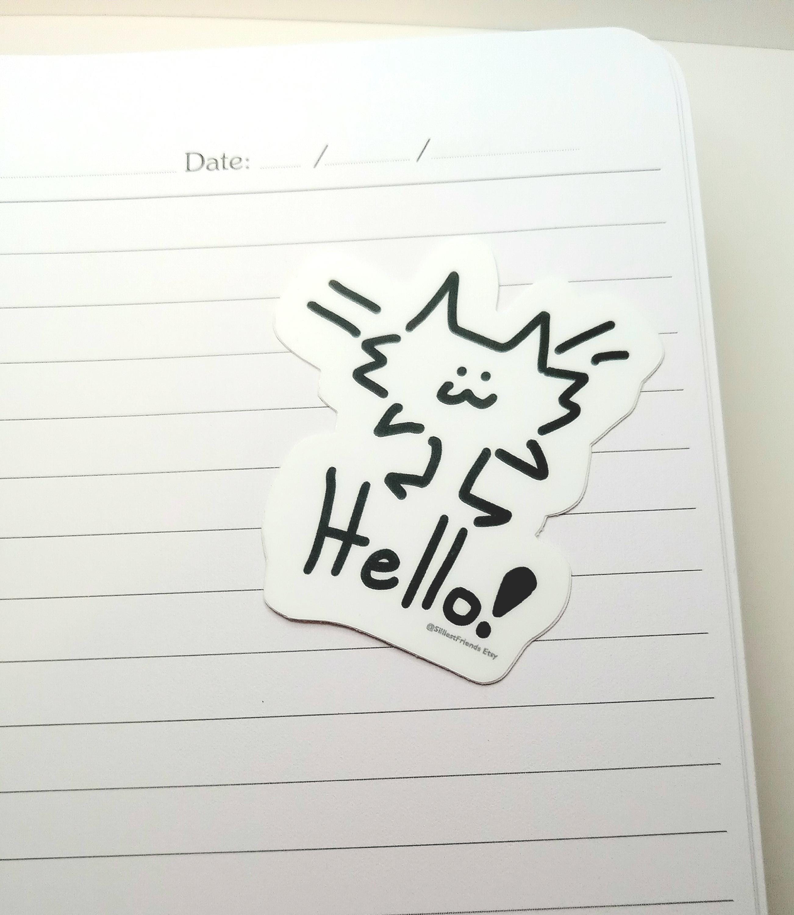 Greg the Cat Hello Sticker - Etsy