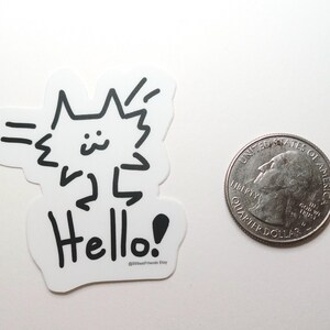 Greg the Cat Hello Sticker - Etsy