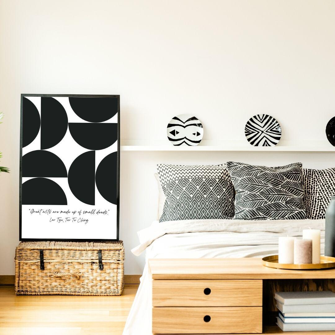 Lao Tzu Tao Te Ching Quote Wall Art | Minimalist Black & White ...