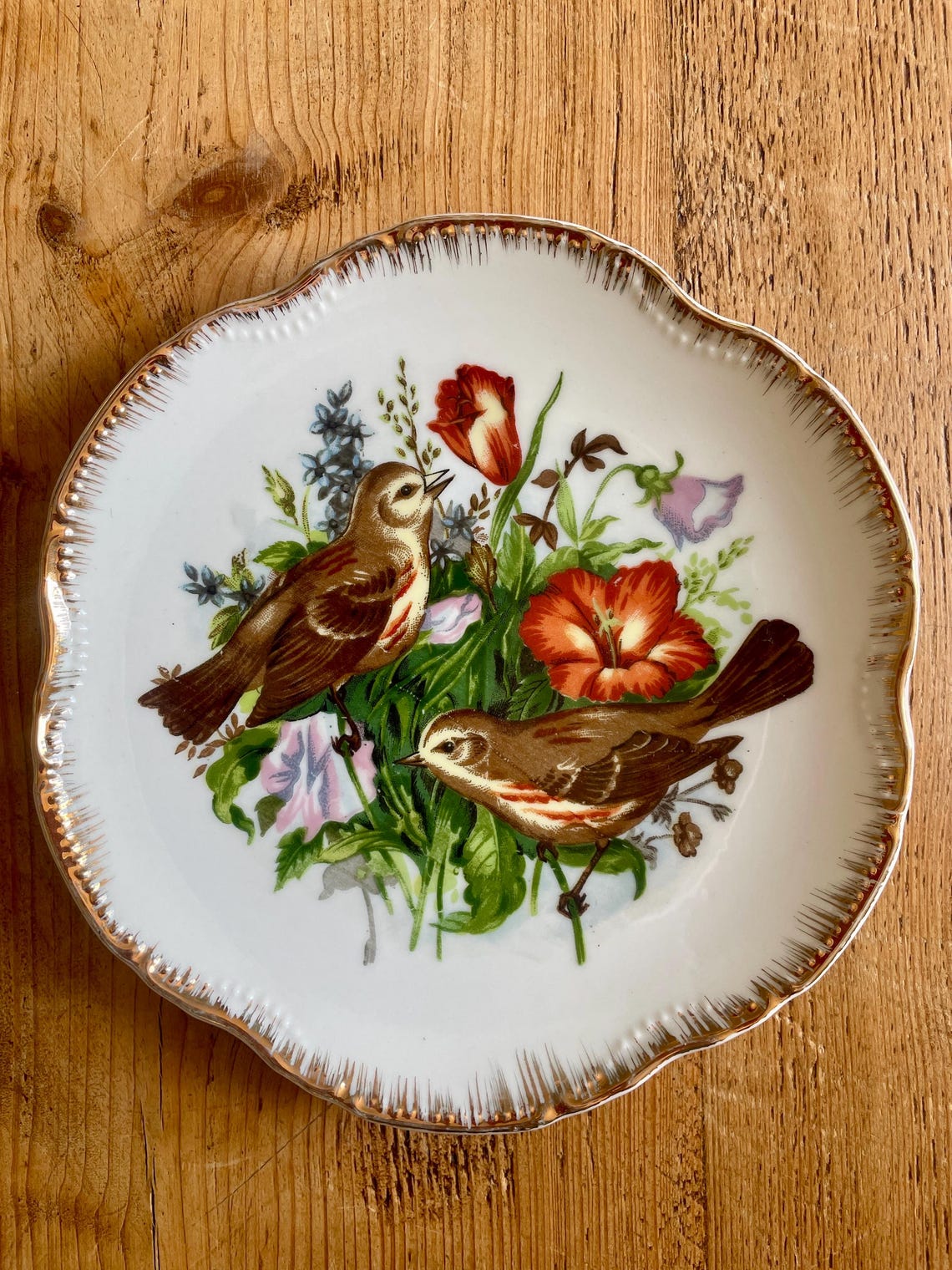 Set of 4 Collectible Bird Plates With Gold Trim Chinoiserie ...