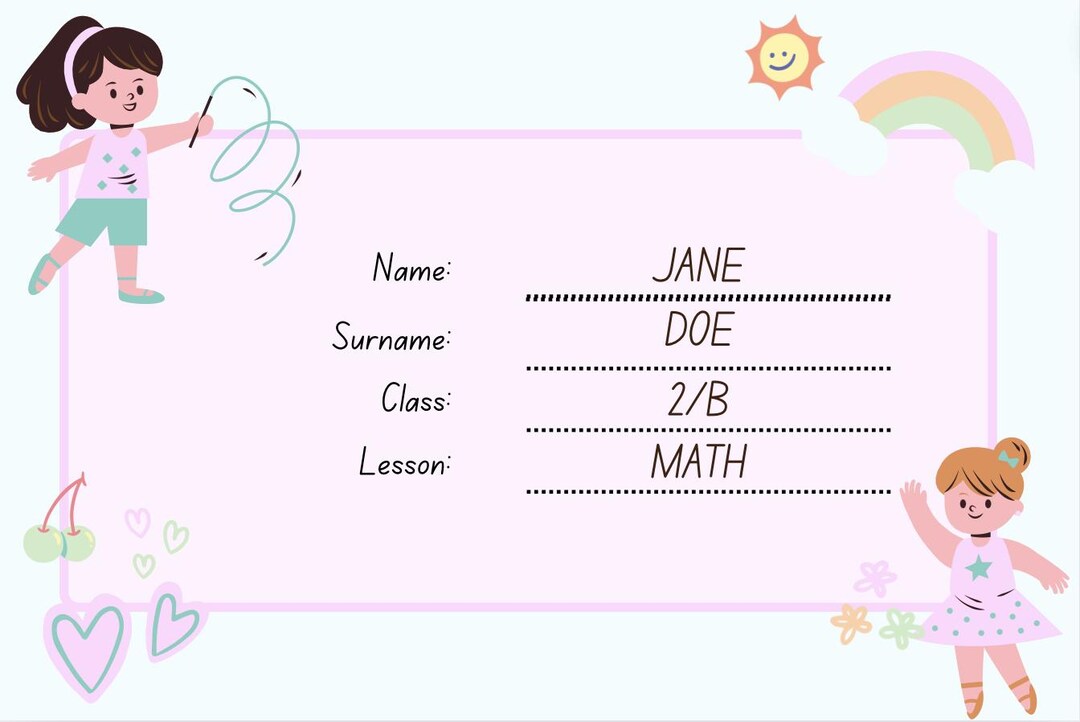 Pastel Pink Pretty School Labels - Etsy