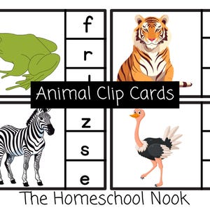 Wild Animal Beginning Sounds Clip Cards| Preschool Printable ...