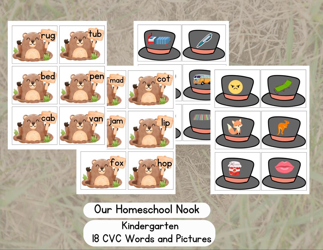 Groundhog CVC Match | Decoding Words | Letter Sounds | Montessori ...